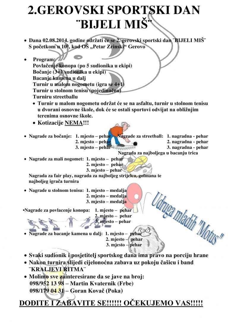 Poster – 2. Gerovski sportski dan “Bijeli miš” – Udruga Eternus